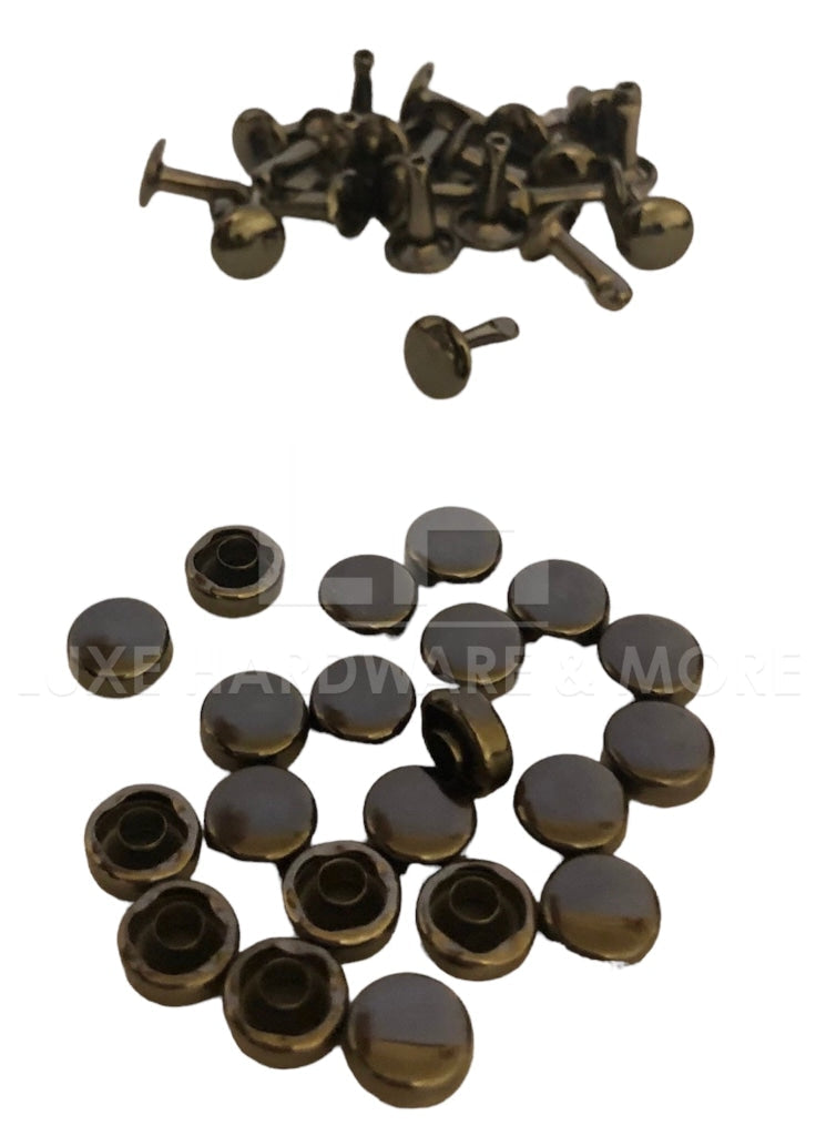 10MM FLAT CAP RIVETS $13.00/BAG OF 200 SETS – Luxe Hardware And More
